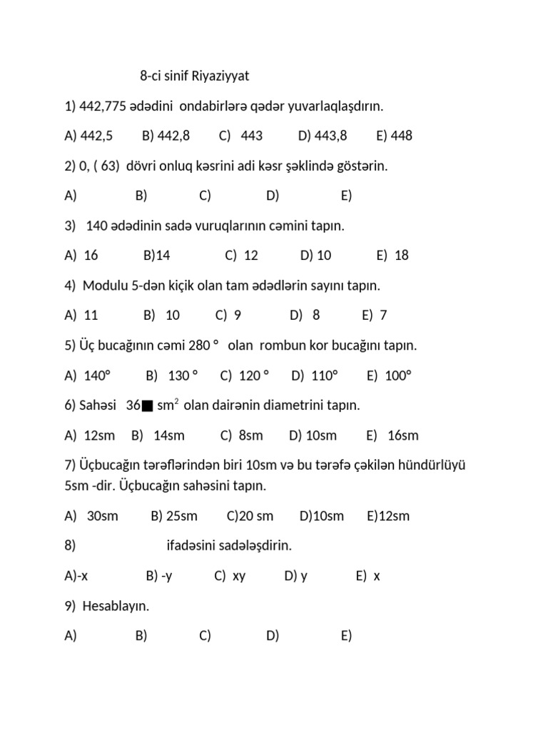 8-Ci Sinif Riya-WPS Office | PDF