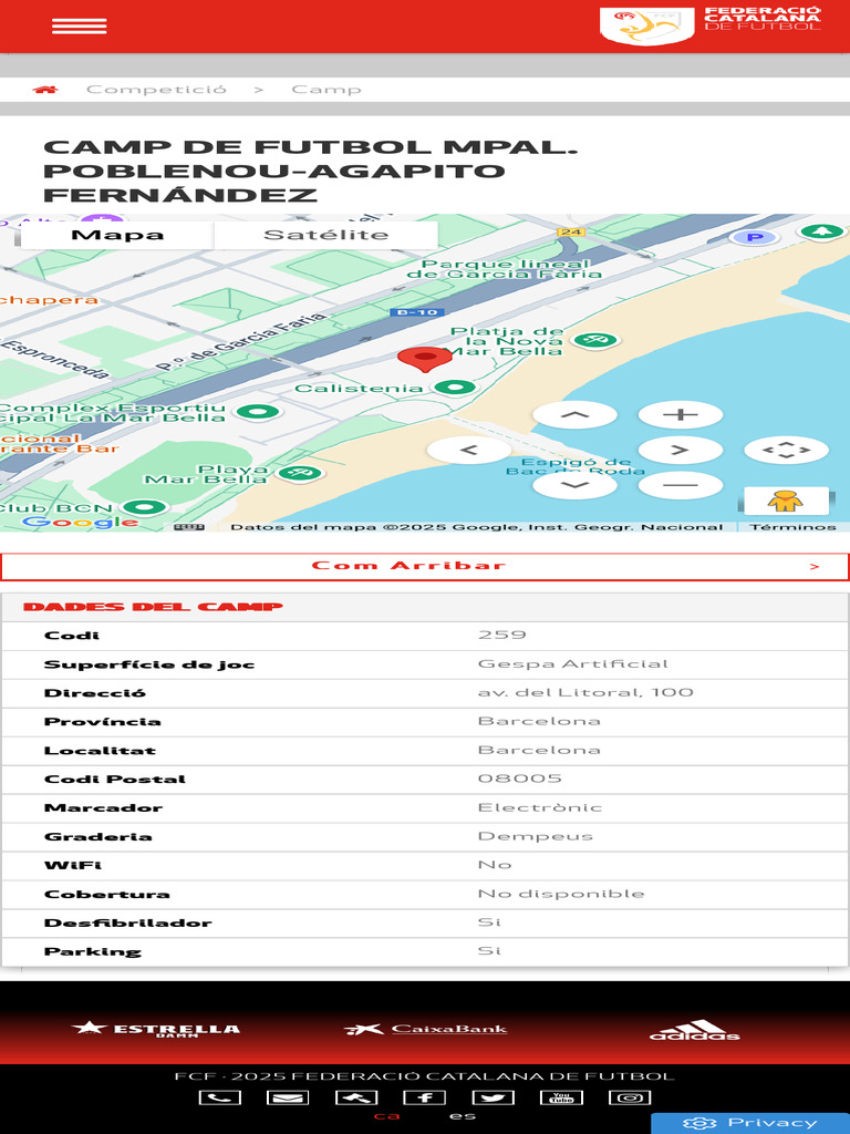 FCF Camp de Futbol Mpal. Poblenou-Agapito Fernández | PDF