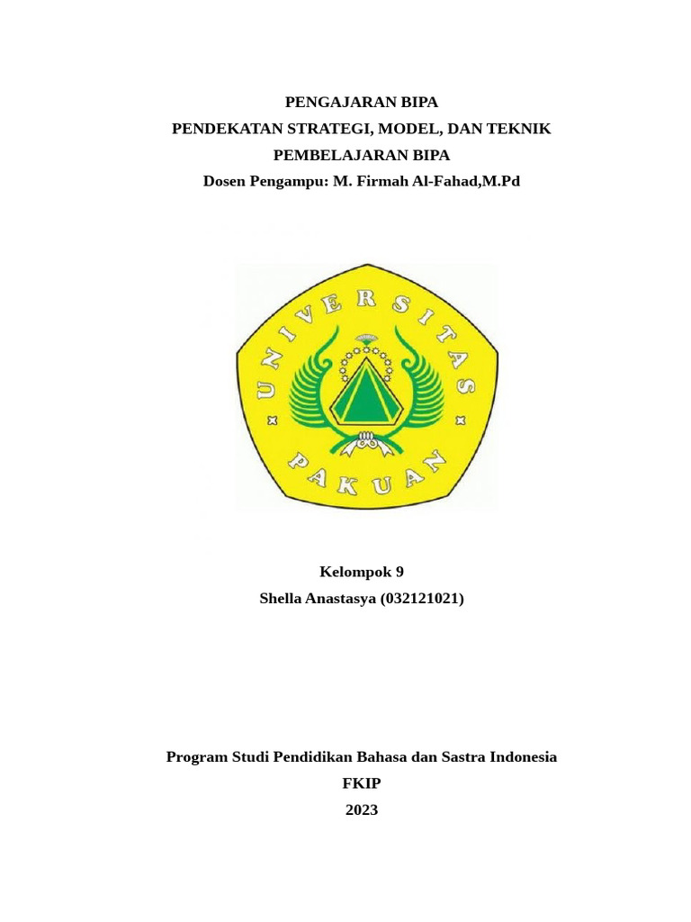 1_Pengajaran BIPA | PDF