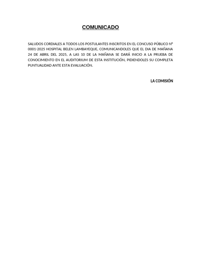 Comunicado | PDF