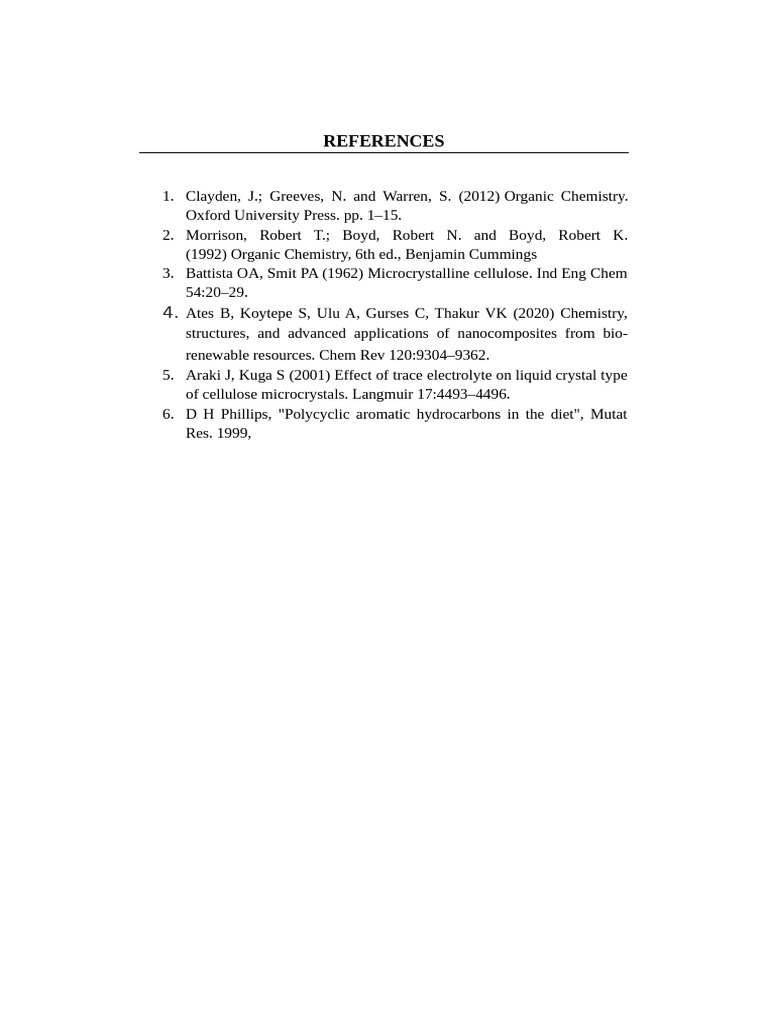 REFERENCES - Organic Chemistry | PDF