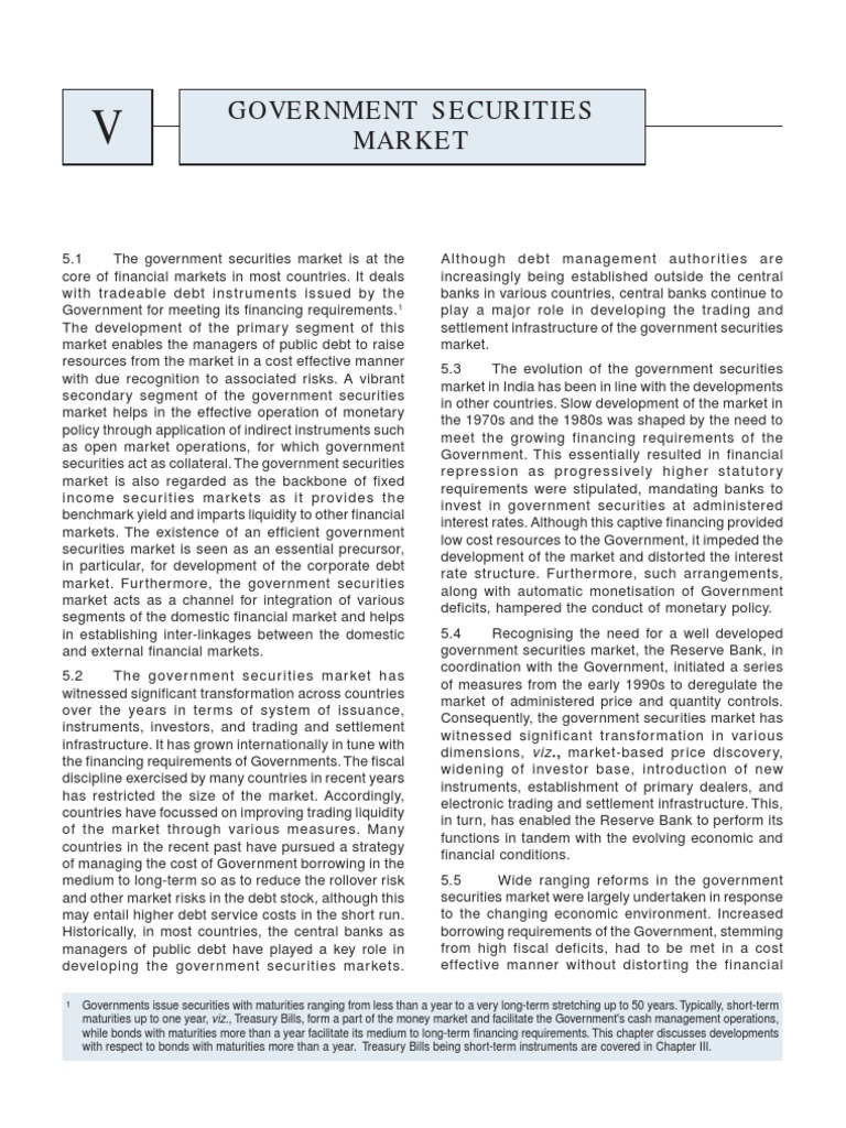 Government Securities Market | PDF