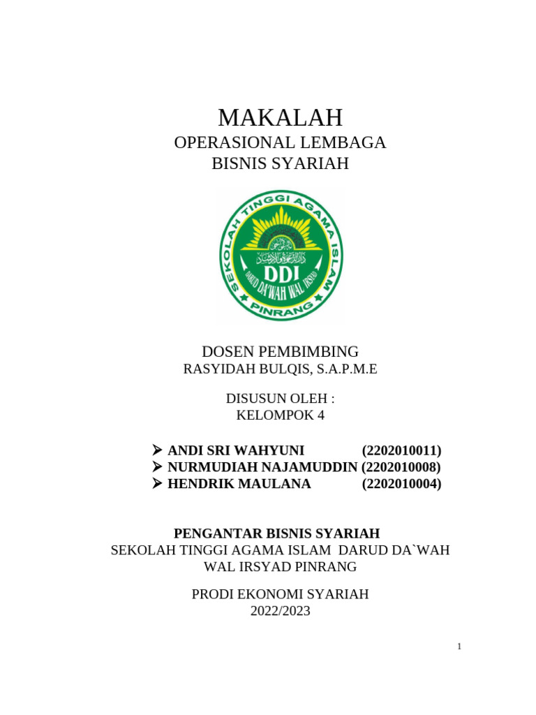 PENGANTAR BISNIS SYARIAH | PDF