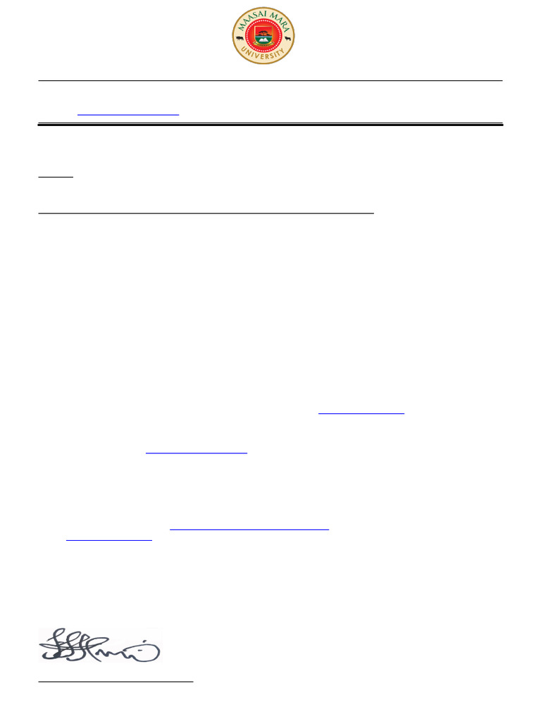 Maasai Mara University Onyango Moses Otieno Admission Letter 2019 | PDF | Identity Document ...