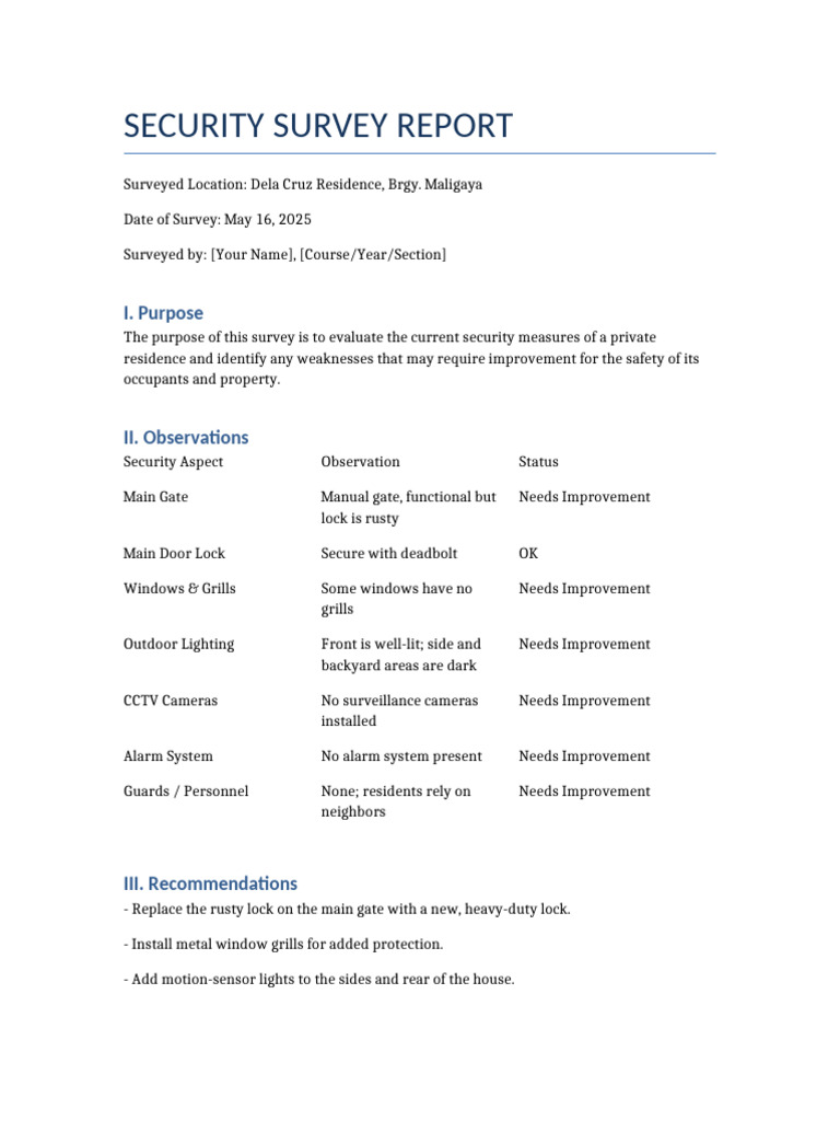 House_Security_Survey_Report | PDF