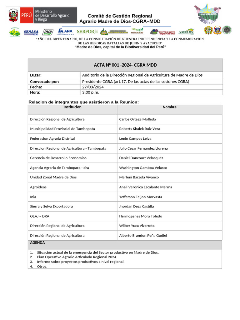 Acta #001-2024-Cgra-Mdd | PDF