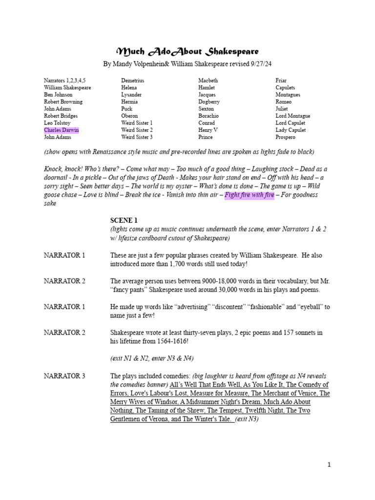 Raven Elgaouni - Much Ado About Shakespeare Script Revised ...