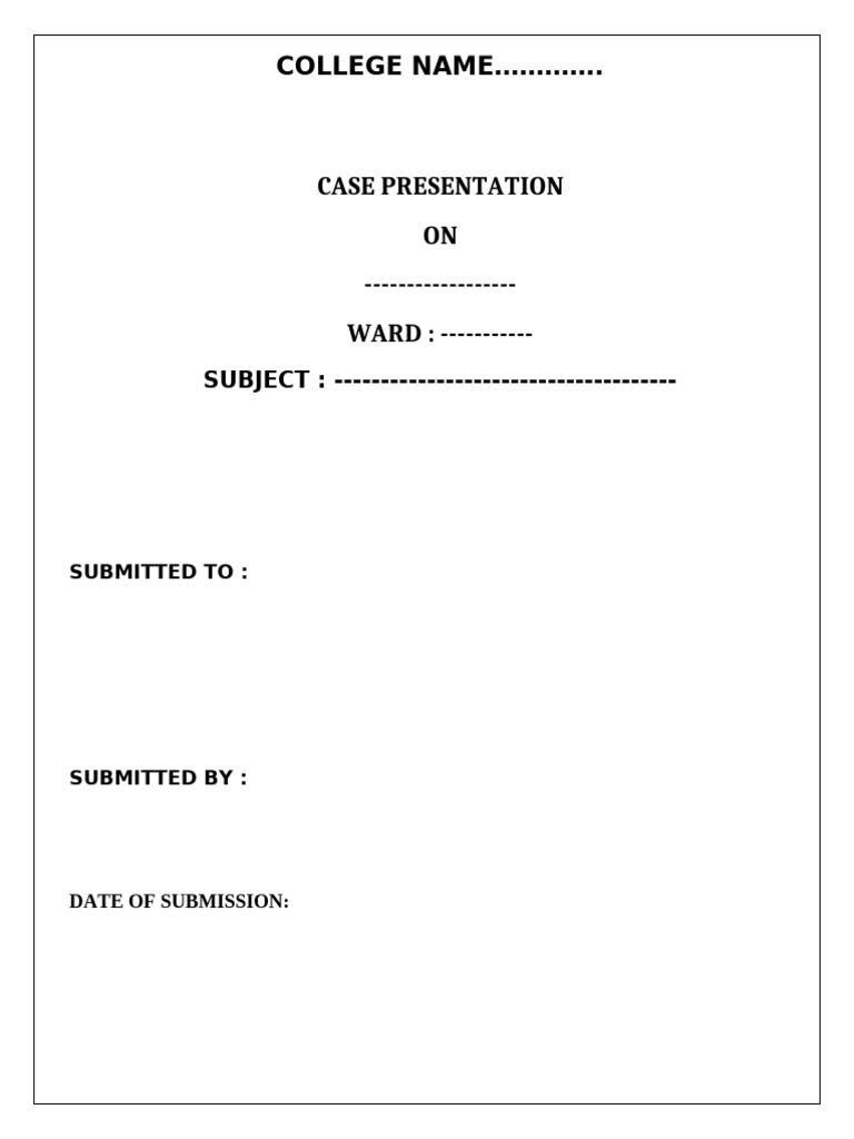 Case Presentation Format | PDF | Infants | Abdomen