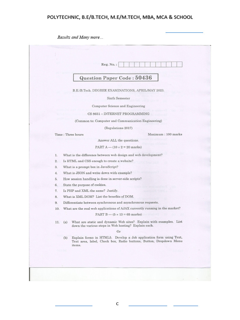 CS-8651-Internet-Programming | PDF