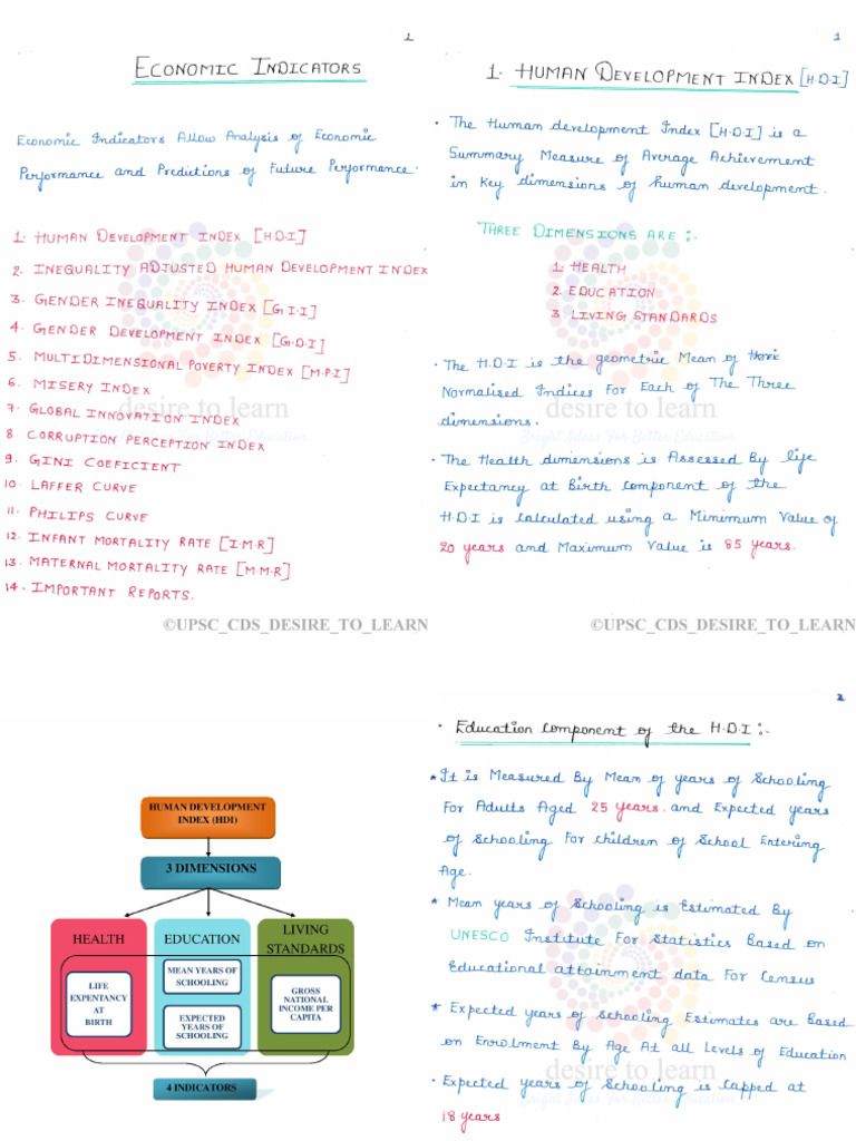 Dtl Economics Handwritten Notes .. | PDF | Human Development Index ...