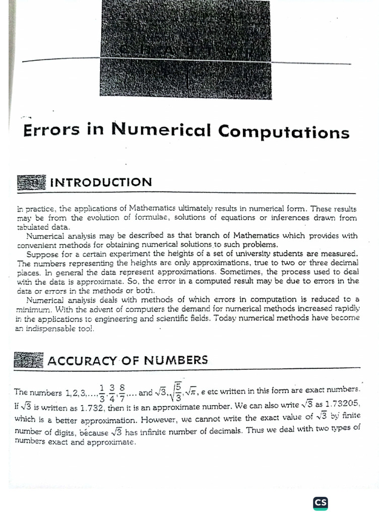 NUMERICAL Analysis..ERROR Anlaysis | PDF