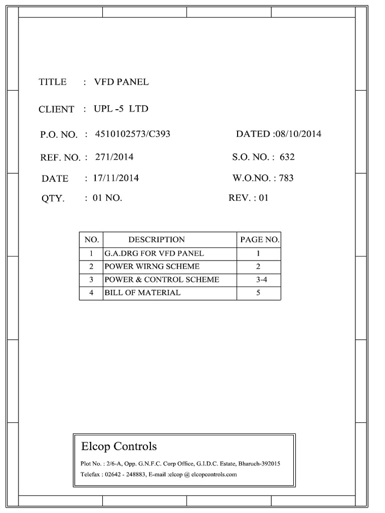 Power & Control Schemes of 10 KW VFD Panel | PDF | Alternating Current ...