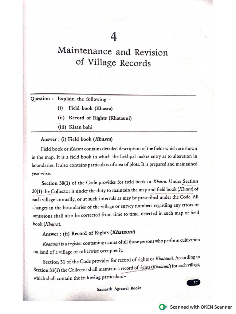 Maintenance of Village Records | PDF