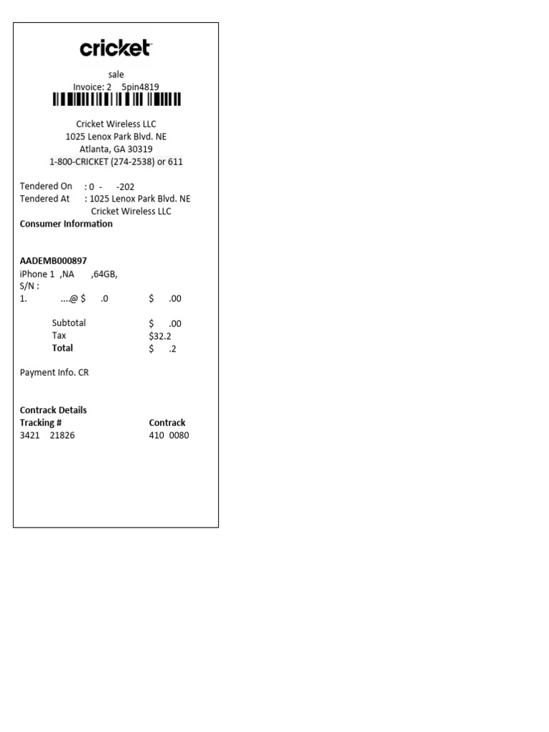 Cricket Wireless Invoice | PDF