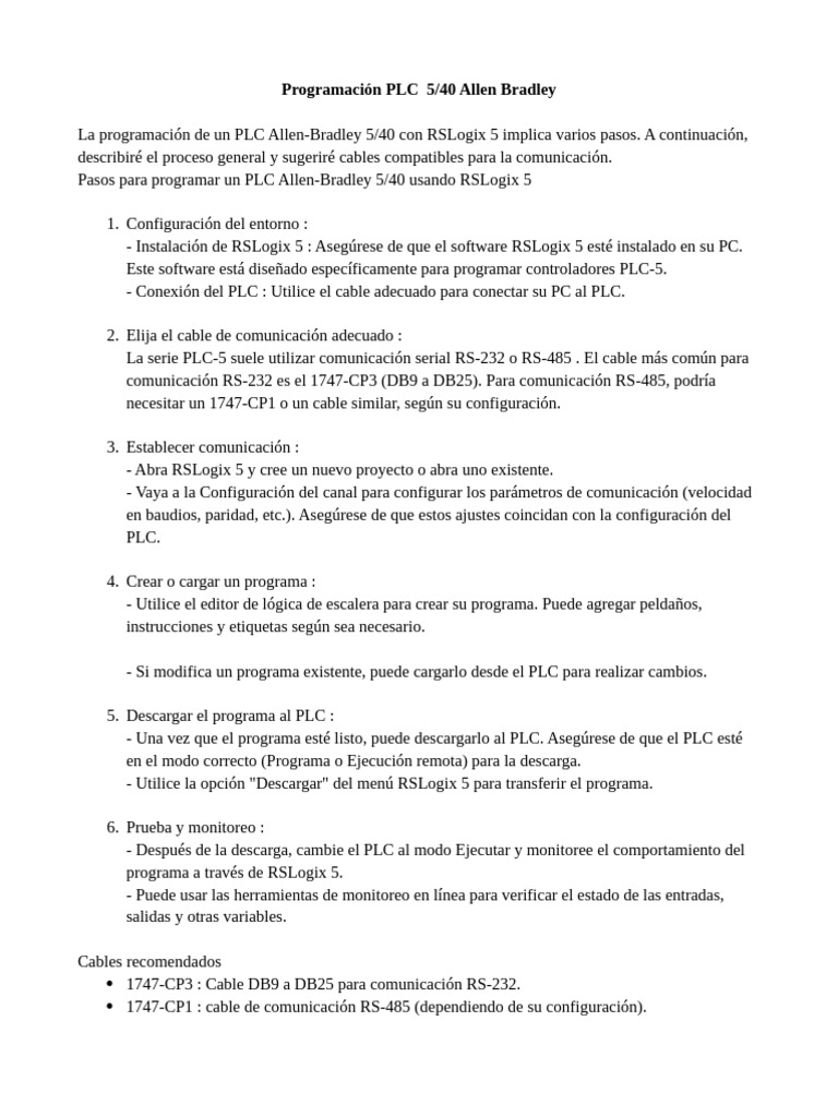 Programacion PLC-5 - 40 | PDF | Programa de computadora | Programación