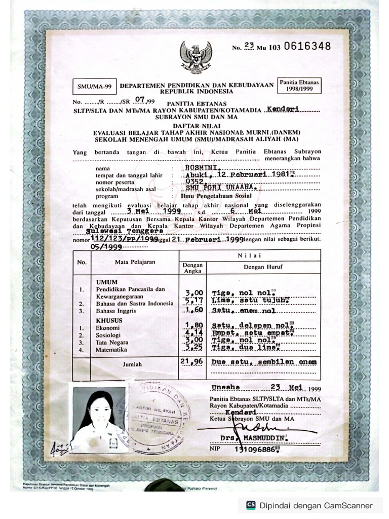 Daftar Nilai Ning | PDF