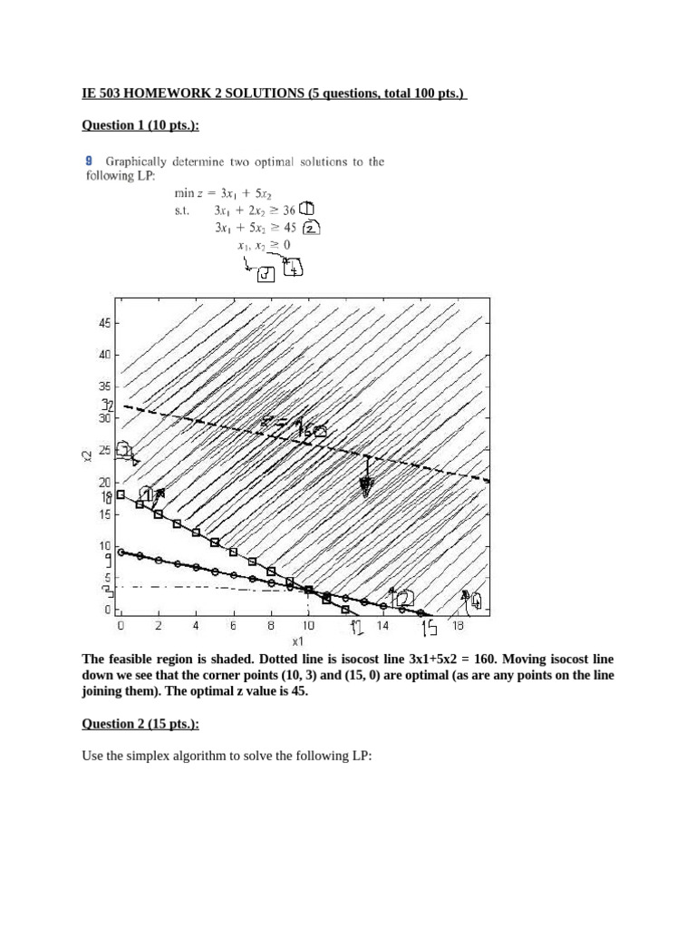 Ie 503 Spring2025 Homework 2 Solutions (1) | PDF | Applied Mathematics | Mathematical Logic