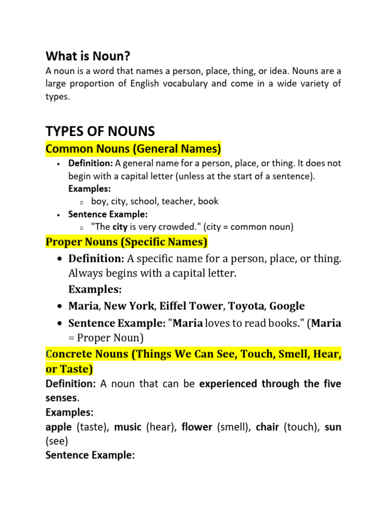 Nouns and Pronouns. NOTES | PDF | Noun | Grammatical Number