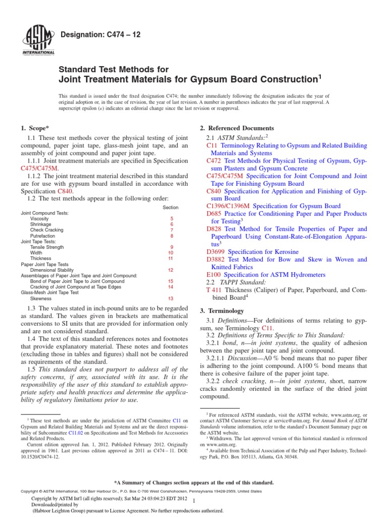 C474.1518350-1 | Drywall | Density