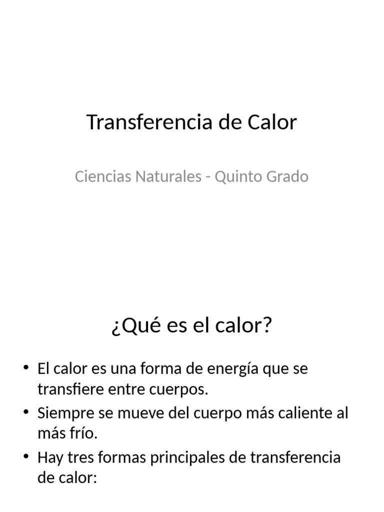 Transferencia de Calor 5to | PDF