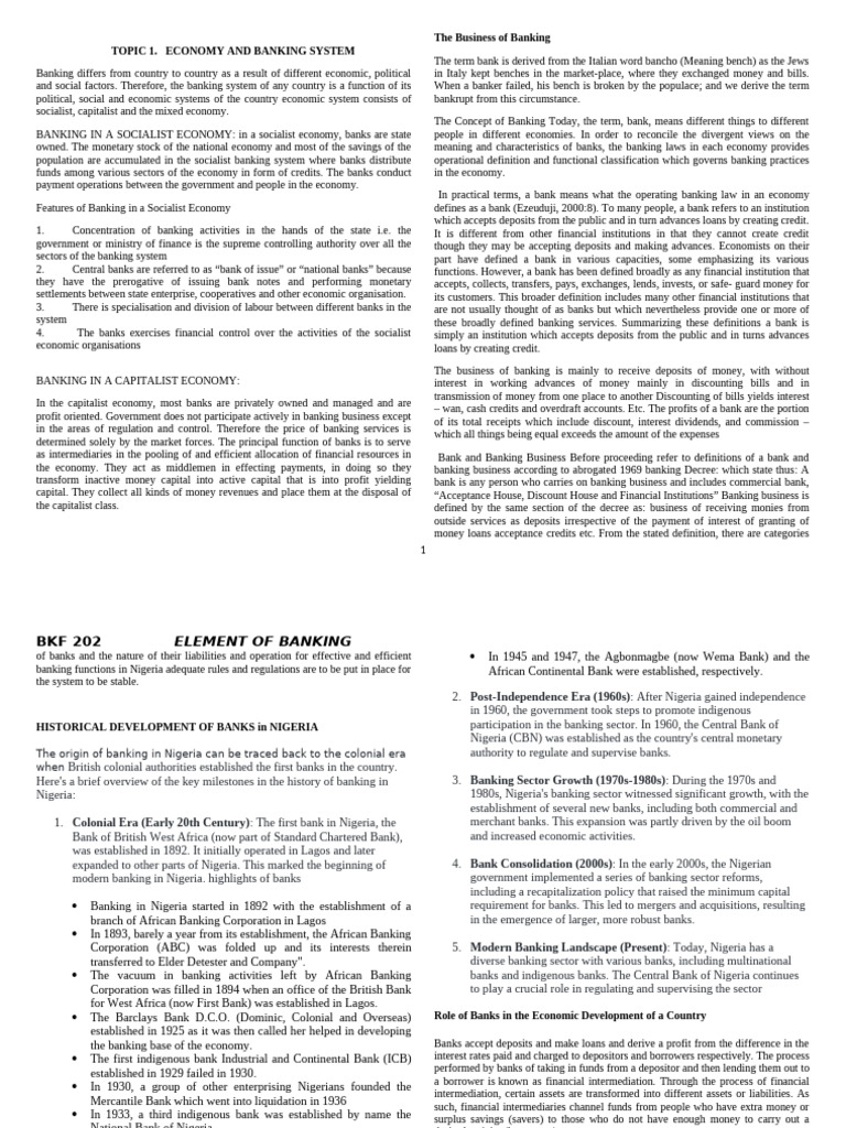 Elements of Banking Overview | PDF | Banks | Money