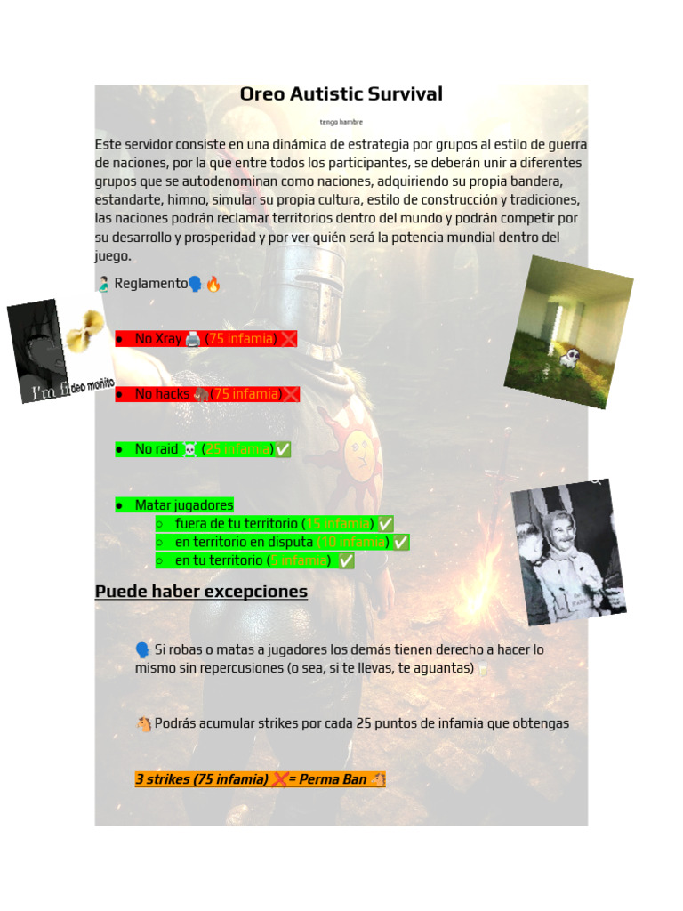 Reglas de Oreo Autistic Survival .docx | PDF | Nación
