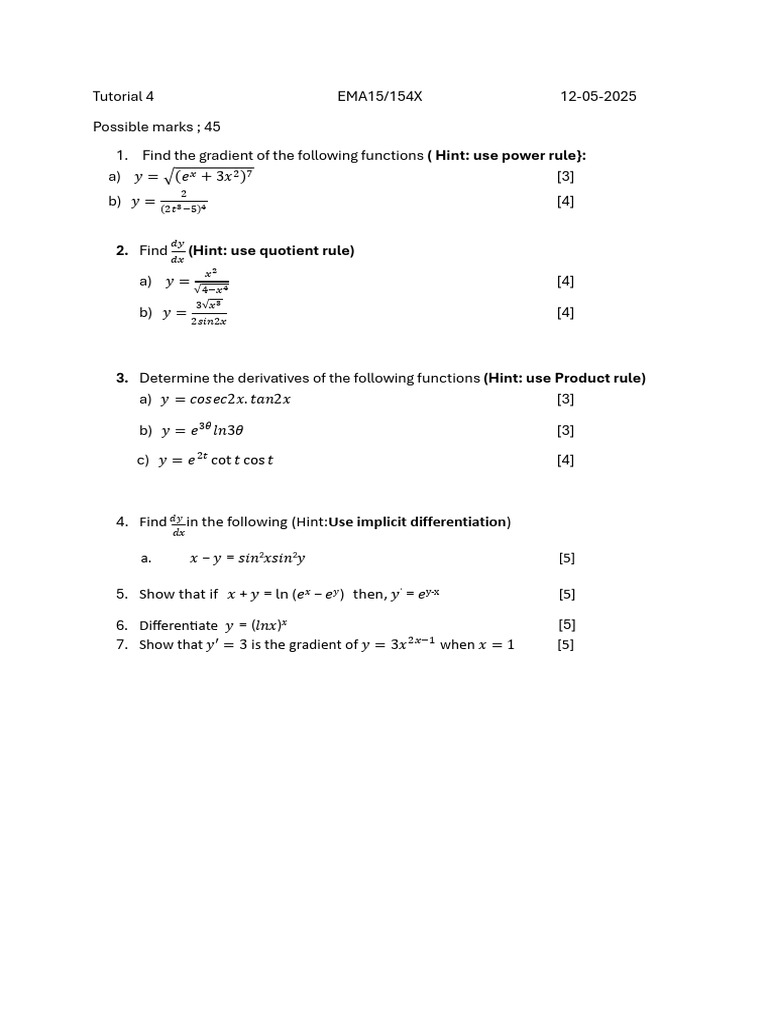 Calculus Derivatives Tutorial Guide | PDF