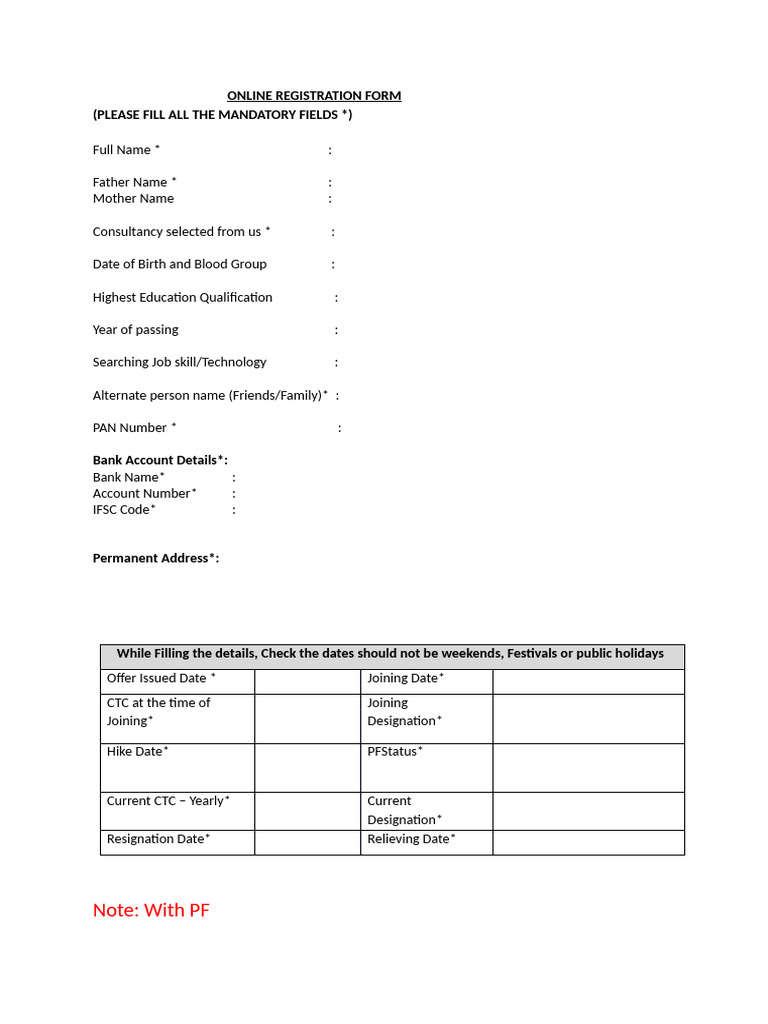 Application For Initial Documents | PDF