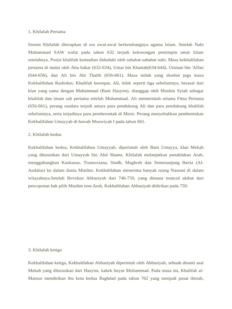 Materi Khilafah | PDF
