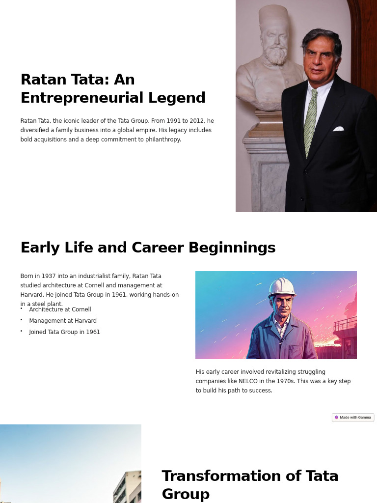 Ratan Tata an Entrepreneurial Legend (1) | PDF | Economies