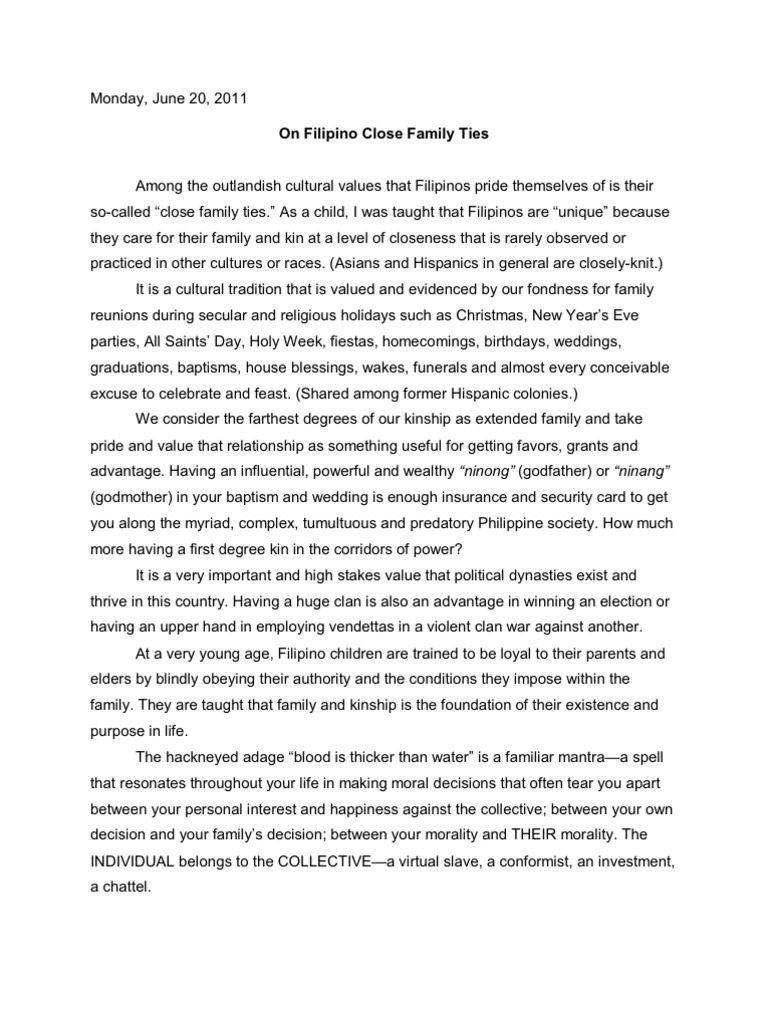 Article Close Family Ties | Philippines | Kinship