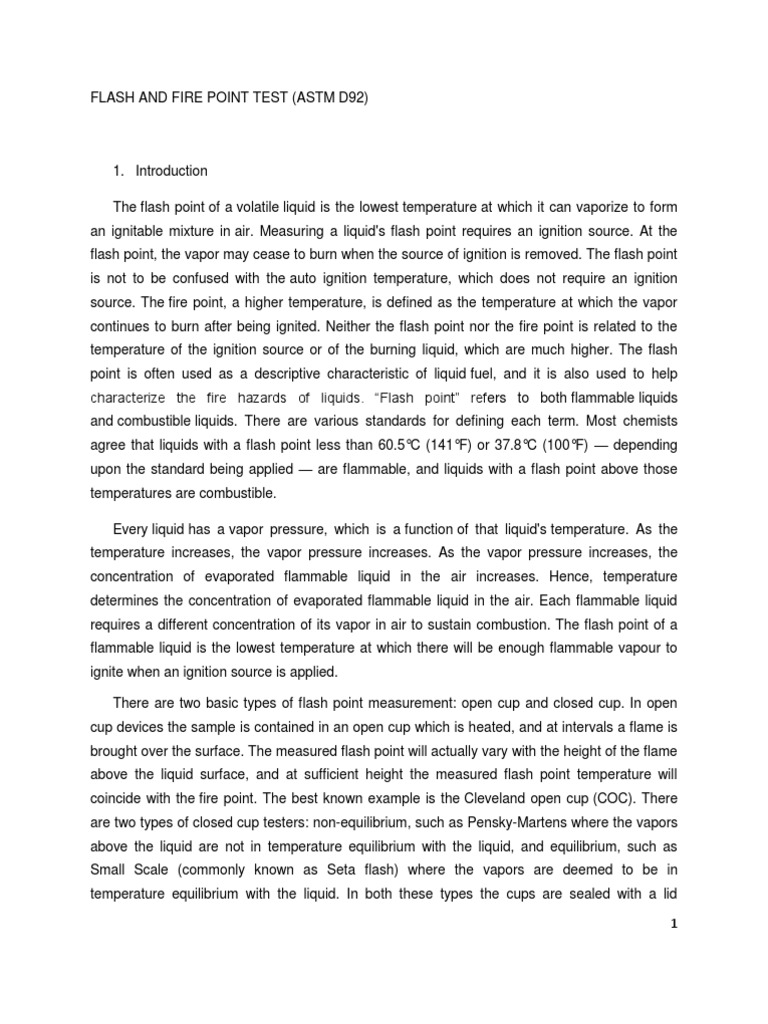 Flash and Fire Point Testing Overview | PDF | Thermodynamics | Branches ...