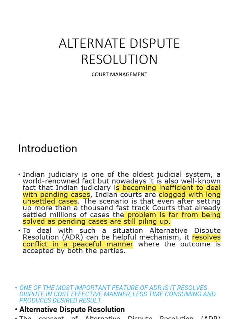 Alternate Dispute Resolution | PDF | Alternative Dispute Resolution | Mediation