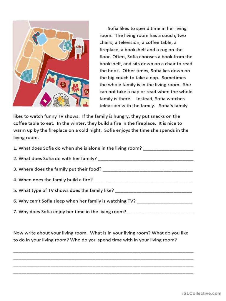 Living Room Vocabulary Practice | PDF