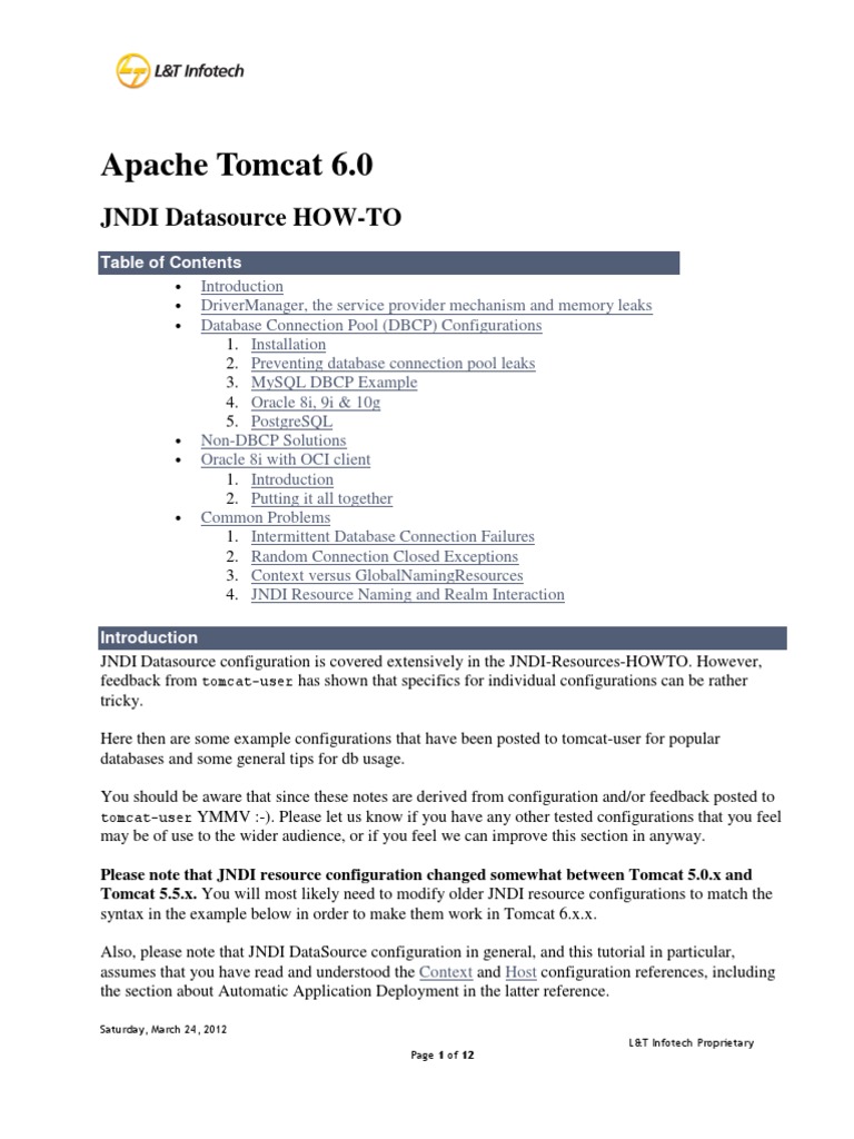 JNDI Configuration in Tomcat | PDF | Oracle Database | Postgre Sql