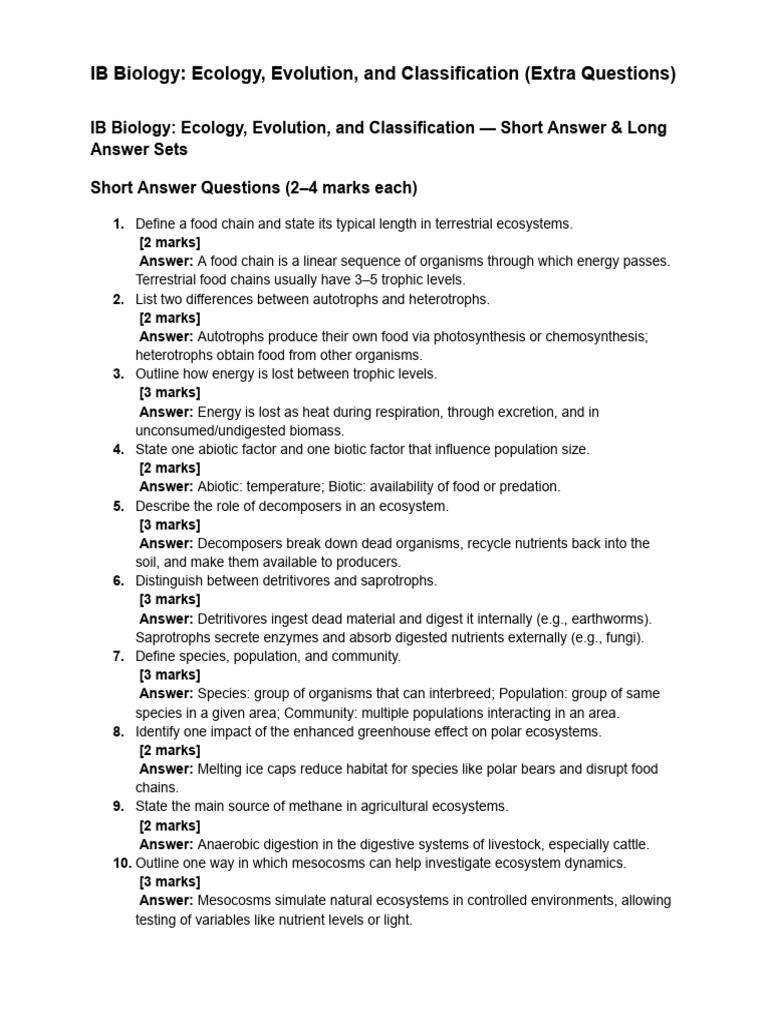 Bio Chapter 6 Prep-Questions Extra | PDF | Ecosystem | Carbon Dioxide