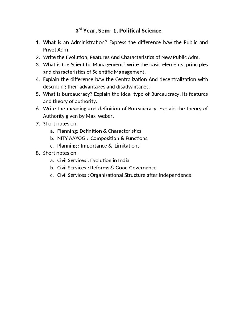 3rd Year - 1st Sem - Pol and Corporate | PDF | Bureaucracy