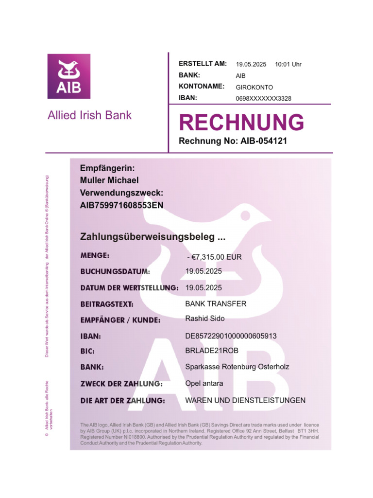 Aib Bankbeleg | PDF