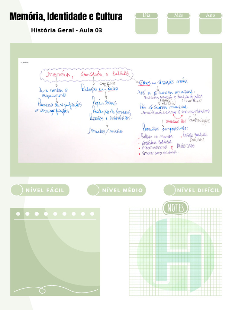 Memória, Identidade e Cultura (Aula 03) | PDF