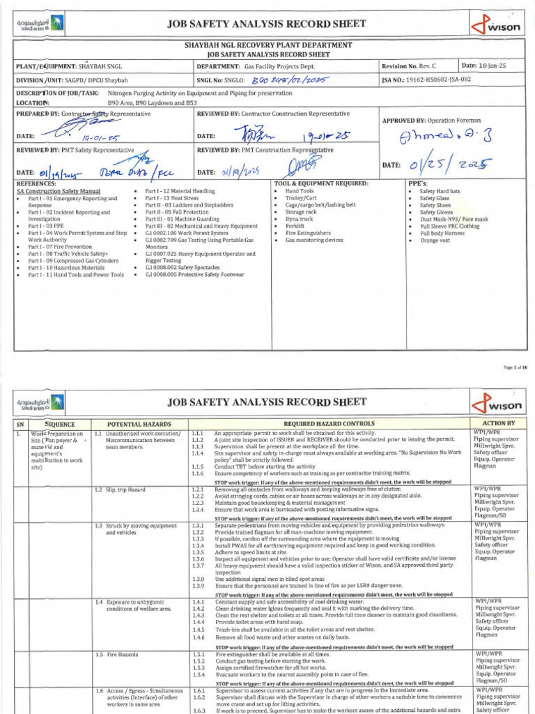 19162-HS0602-JSA-082 - Nitrogen PurgingFilling For Equipment and Piping ...