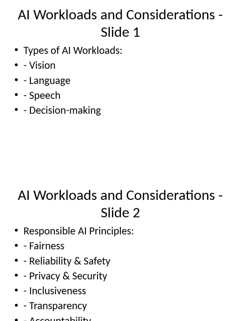 AI Workloads and Considerations | PDF