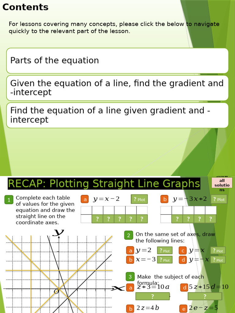 598 - Understanding y MX+C - Lesson | PDF | Line (Geometry) | Equations
