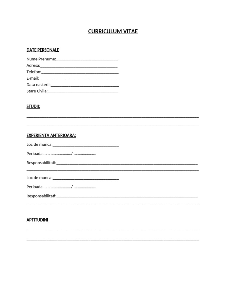 CURRICULUM VITAE - Model | PDF