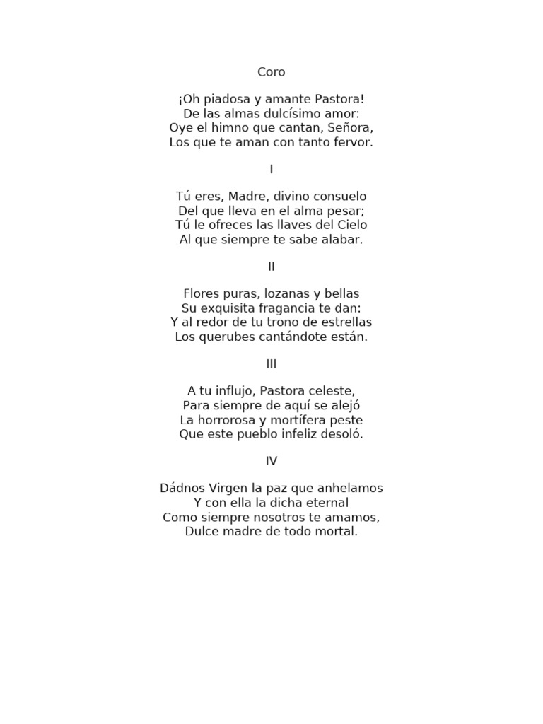 Himno a la Divina Pastora | PDF