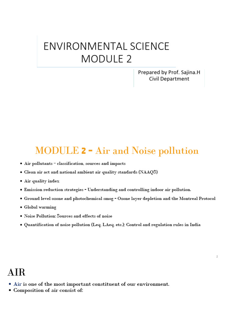 Module 2 EVS - PPTX - 20250520 - 123557 - 0000 | PDF | Ozone Depletion | Air Pollution