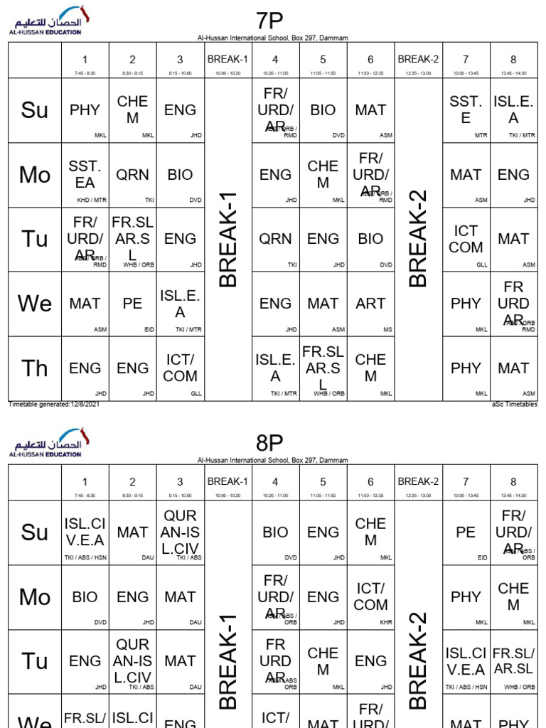 Boys School 7 11 Classwise Updated 2021 22 | PDF