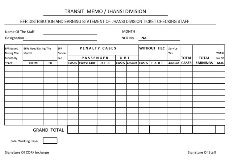 Transit Memo | PDF