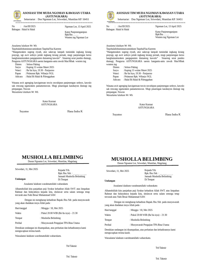 Undangan Kenduri | PDF