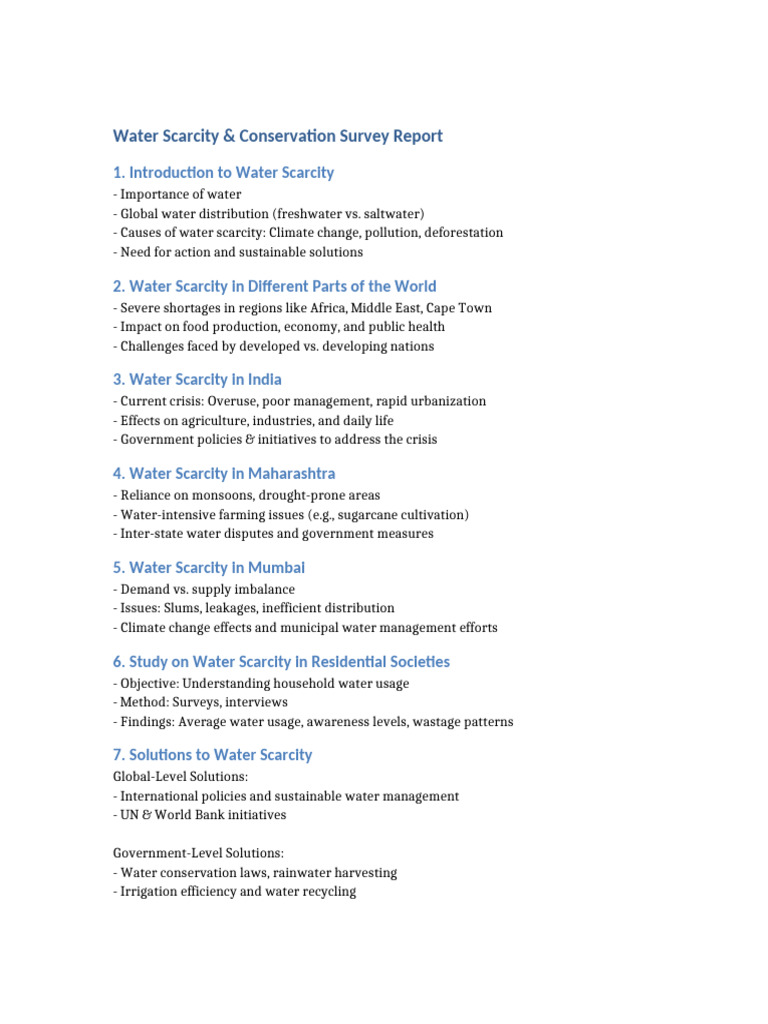 Water Scarcity & Conservation Insights | PDF