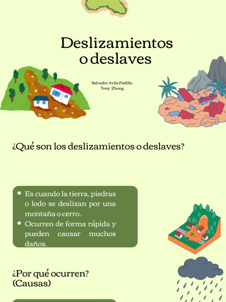 Presentación Deslizamientos o Deslaves | PDF